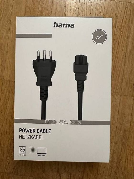 NEU Netzkabel, Schweizer-Stecker 3-pol.-Kupplung (Kleeblatt) (Gebraucht ...