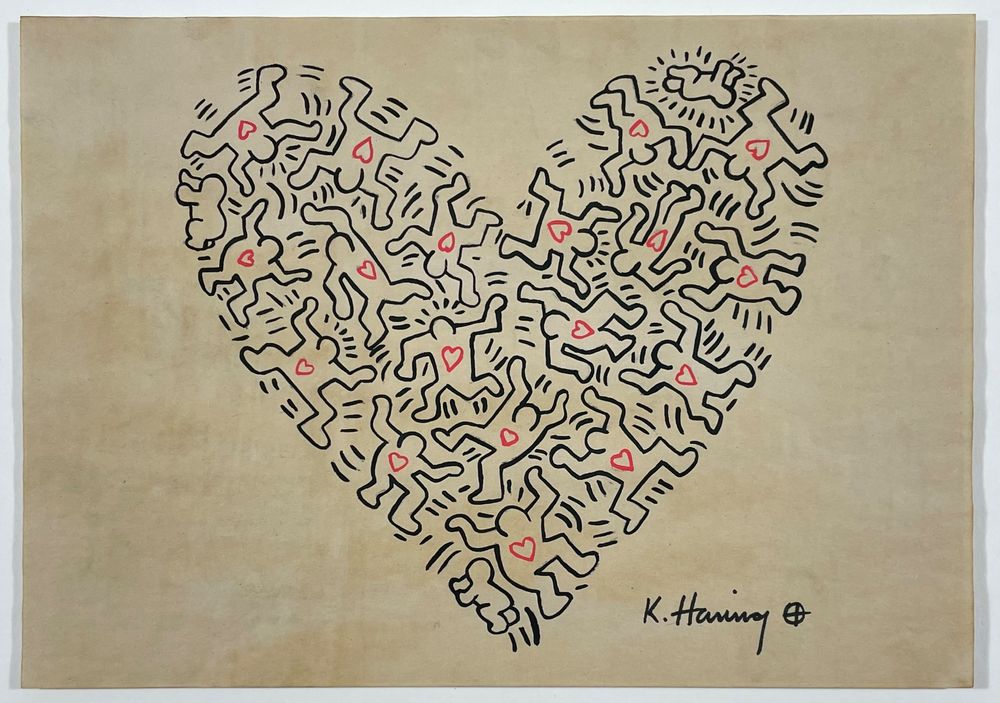 Keith Haring (1958-1990) Filzstift Zeichnung mit Zertifikat (Gebraucht ...