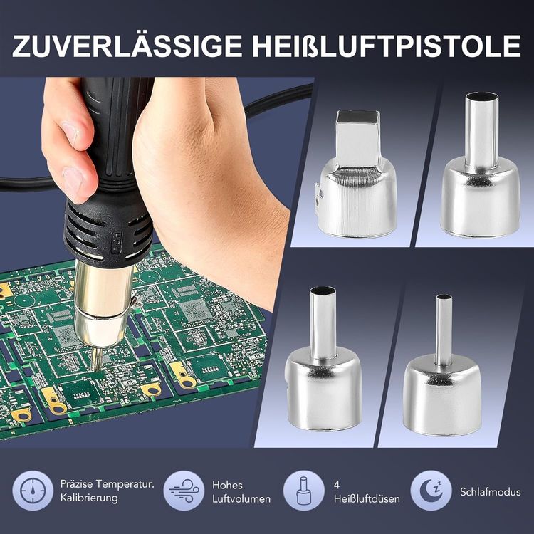 Heißluftlötstation 2IN1 SMD Entlötstation Heißluft Lötstatio (Neu ...