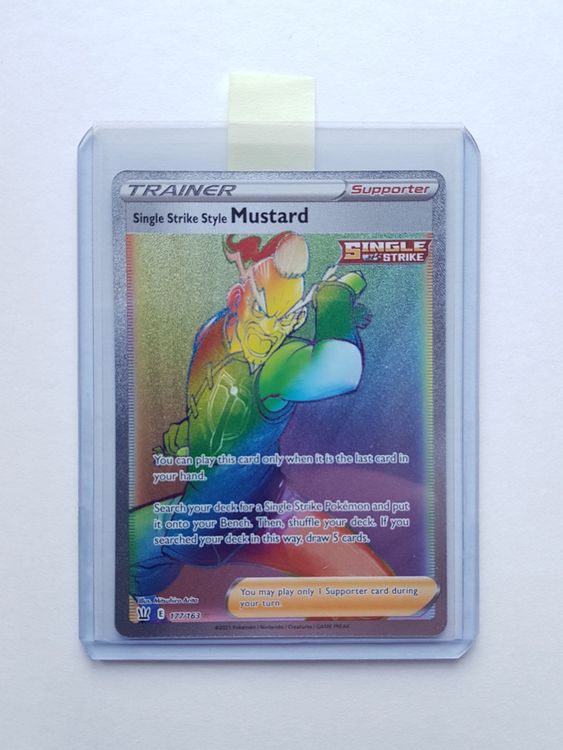 Pokémon Single Strike Style Mustard Trainer Rainbow 177/163 (Neu ...
