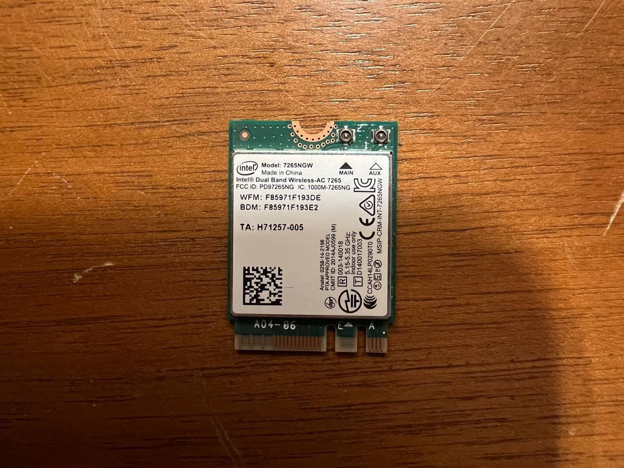 Intel Dual Band Wireless-AC 7265NGW Wi-Fi & Bluetooth Card (Gebraucht ...