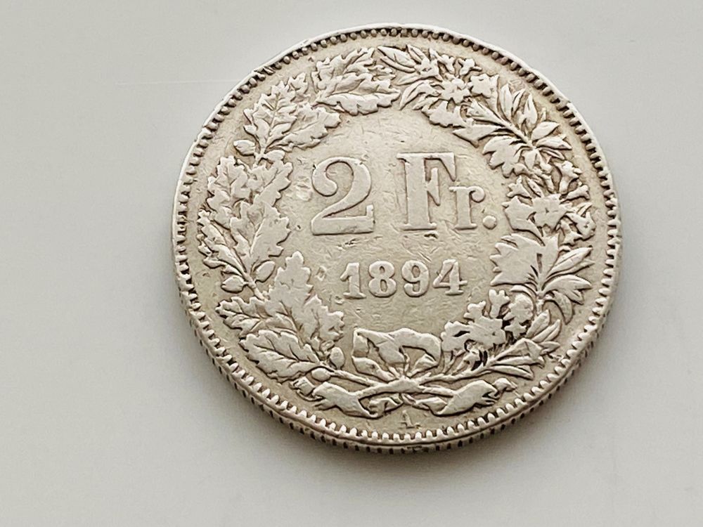 1894 Silber 2 Franken Münze Schweiz Zustand gut ab 1.- | Kaufen auf Ricardo