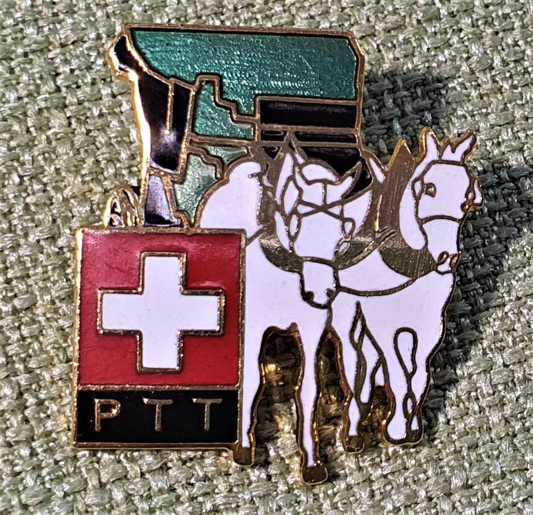 O597 - Pin Die Post PTT Pferde-Kutsche Nr. 278/500 (Gebraucht) in Reinach BL für CHF 2 – mit ...