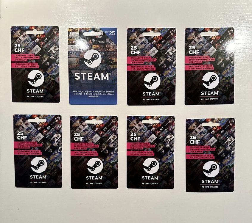 8 STEAM Geschenkkarten (Neu und originalverpackt) in Zofingen für CHF 150 – mit Lieferung auf ...
