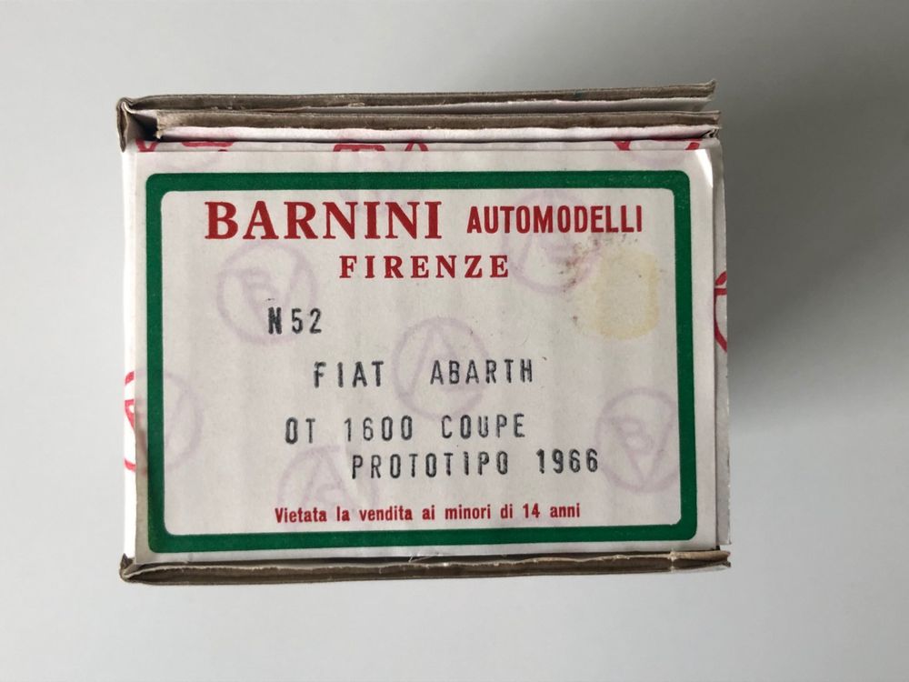 FIAT ABARTH 1600 OT COUPE PROTOTIPO – BARNINI Bausatz 1/43 (Neu (gemäss Beschreibung)) in ...
