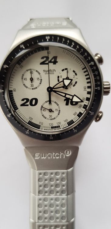 SWATCH Uhr IRONY CHRONO STRAIGHT EDGE YCS1006 von 1996 NEU (Neu und ...