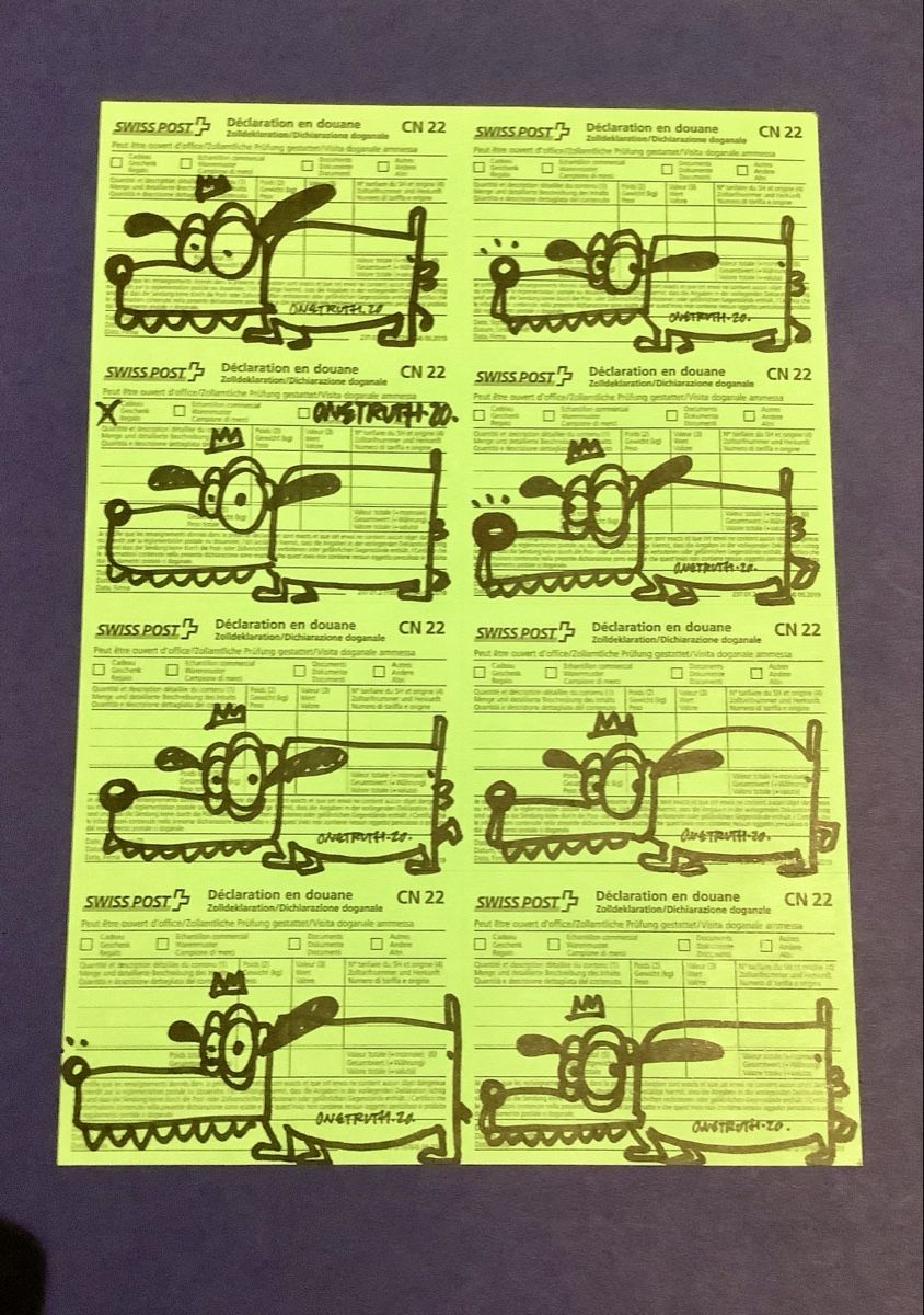 Onetruth - A4 CN22 Stickers mit Hund von Pase / Michael Senn (Neuf ...