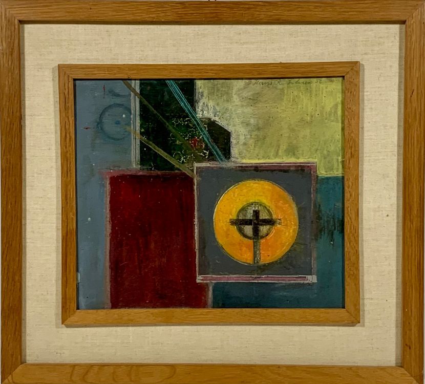 Hans Rudolf Schiess (1904-1978) Gemälde Kreuz im Weltall (Gebraucht) in ...