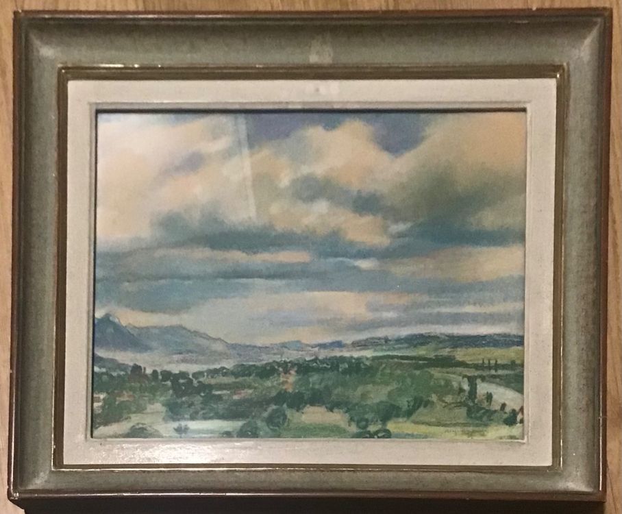 Antike Landschaft Pastell Gemälde Unleserlich Signiert | Kaufen auf Ricardo