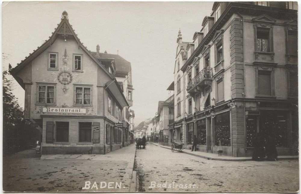 BADEN AG 1920 Badstrasse mit Restaurant Schwyzerhüsli (Gebraucht) in ...