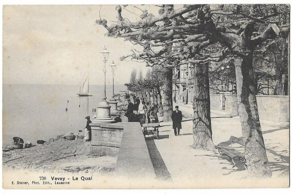 VEVEY: le Quari animée, edit. Steiner Lausanne ~1910 (D'occasion) à ...