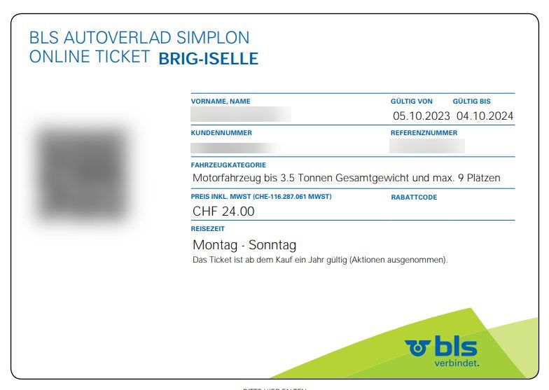 Ticket Autoverlad Brig - Iselle (Neu (gemäss Beschreibung)) in für CHF ...