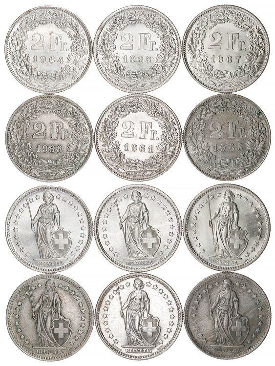 2 Franken Lot 1958-1967 mit 6 Münzen (vz/unz). Ab 1 | Kaufen auf Ricardo