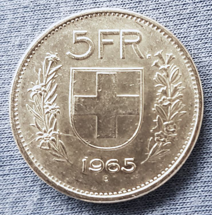 5 Franken 1965 sehr schöne Silbermünze ab nur 1 Fr ! (Gebraucht) in Camignolo für CHF 9 – mit ...