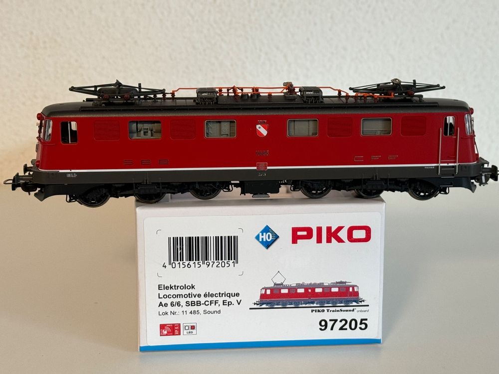 PIKO 97205 SBB E-LOK Ae 6/6 rot 11485 Thun DC SOUND neu (Neu (gemäss ...