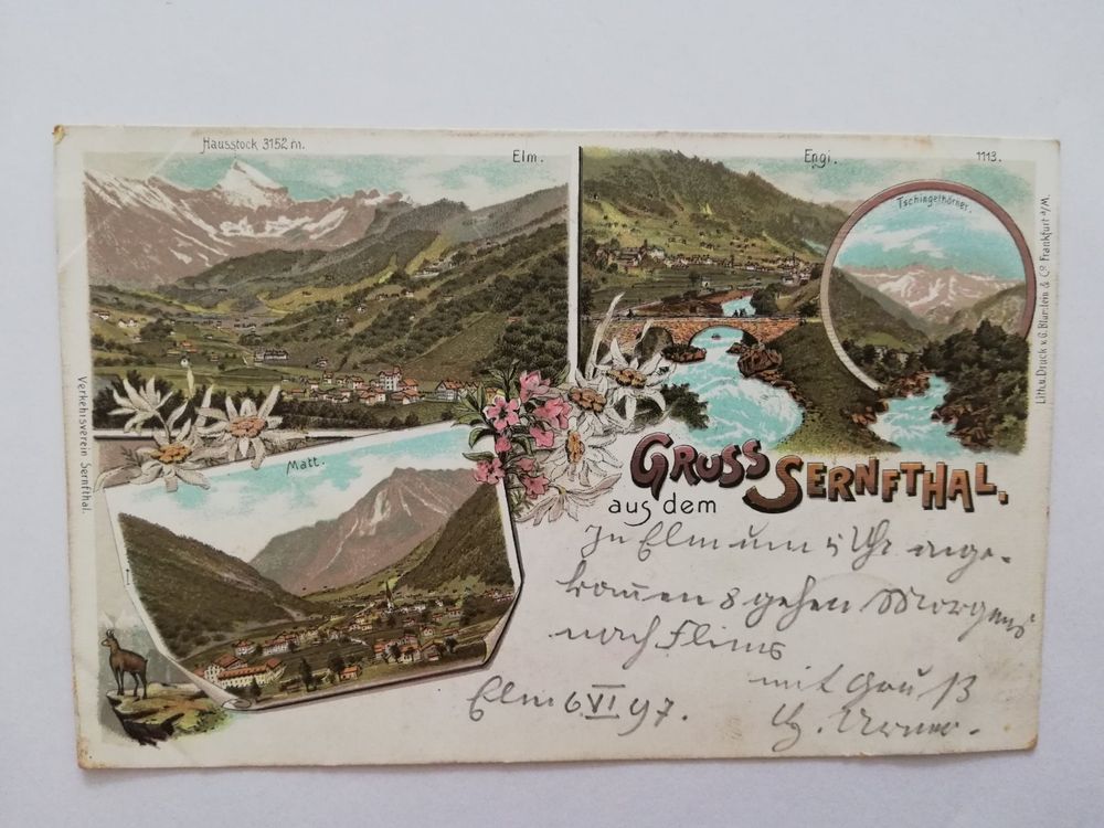 Postkarte Gruss aus dem Sernfthal 1897 | Kaufen auf Ricardo