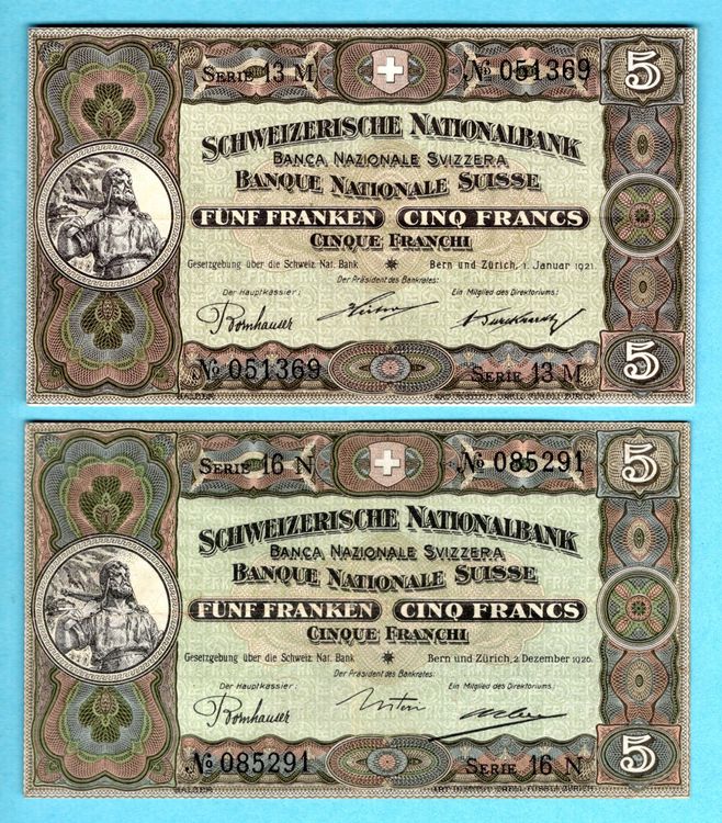 Schweiz noten 2 stück 1921-26 | Kaufen auf Ricardo