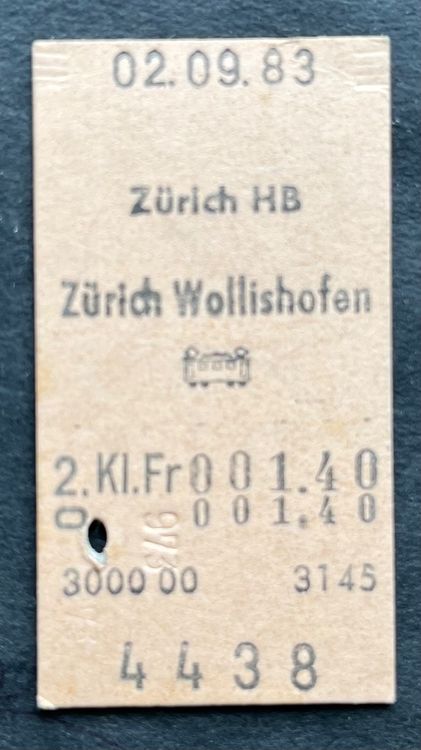 Zürich HB Zürich Wollishofen/ Billett 1983 (Gebraucht) in Wabern für CHF 1.5 – mit Lieferung auf ...