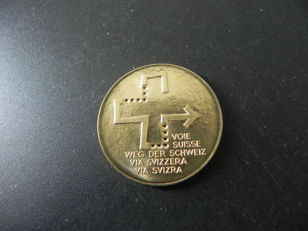 Medaille Weg der Schweiz Voie Suisse vergoldet (D'occasion) à Biel/Bienne pour CHF 1 – avec ...