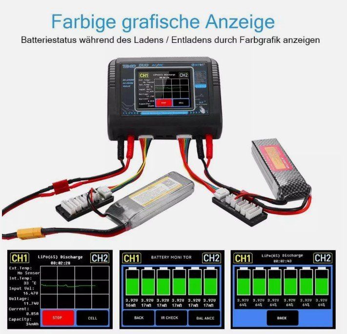 T240 Duo RC Balance Ladegerät/Entlader for Lilon LiPo Life L (Neu ...