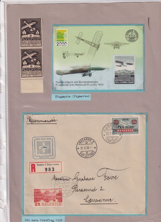 Tolles Flugpost - Lot mit EM / Belegen / Vignetten !! 3 Scan | Kaufen auf Ricardo