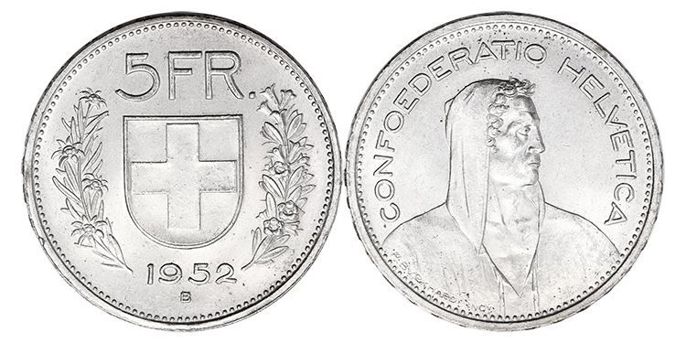5 Franken von 1952, nicht zirkuliert | Kaufen auf Ricardo