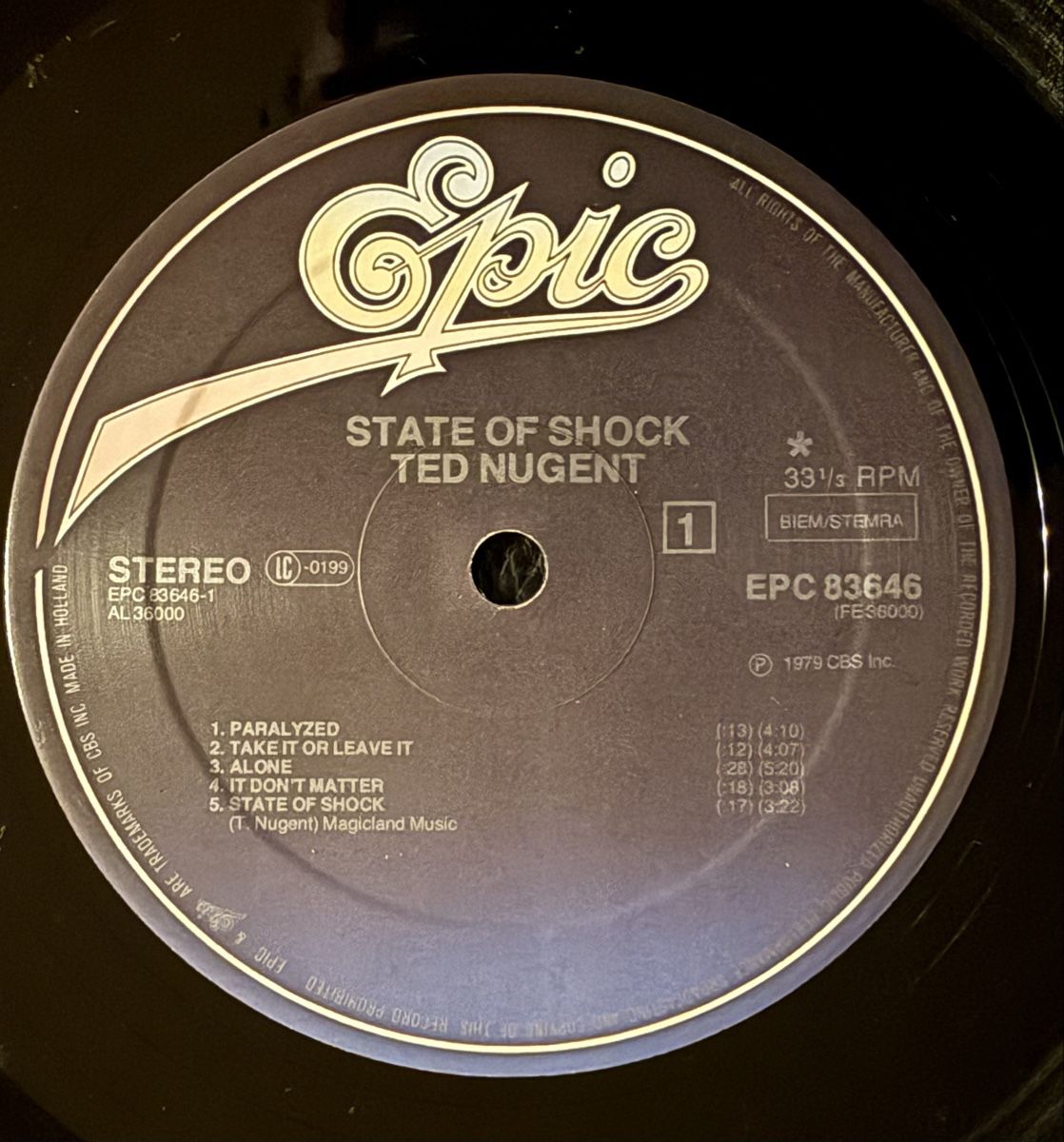 Ted Nugent - State of Shock - Hardrock Schallplatte 1979 (Gebraucht) in ...