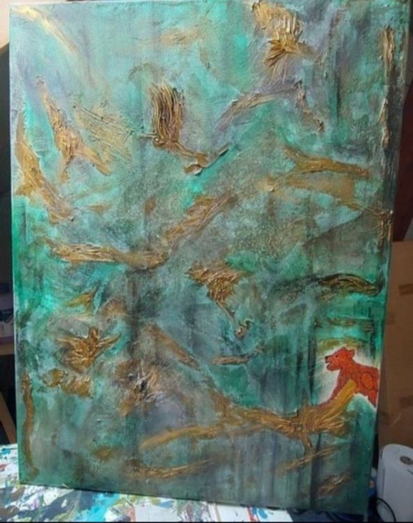 Bild "Bär im Wald" von mir selbstgemalt 60×80 (Gebraucht) in Riehen für CHF 60 – mit Lieferung ...