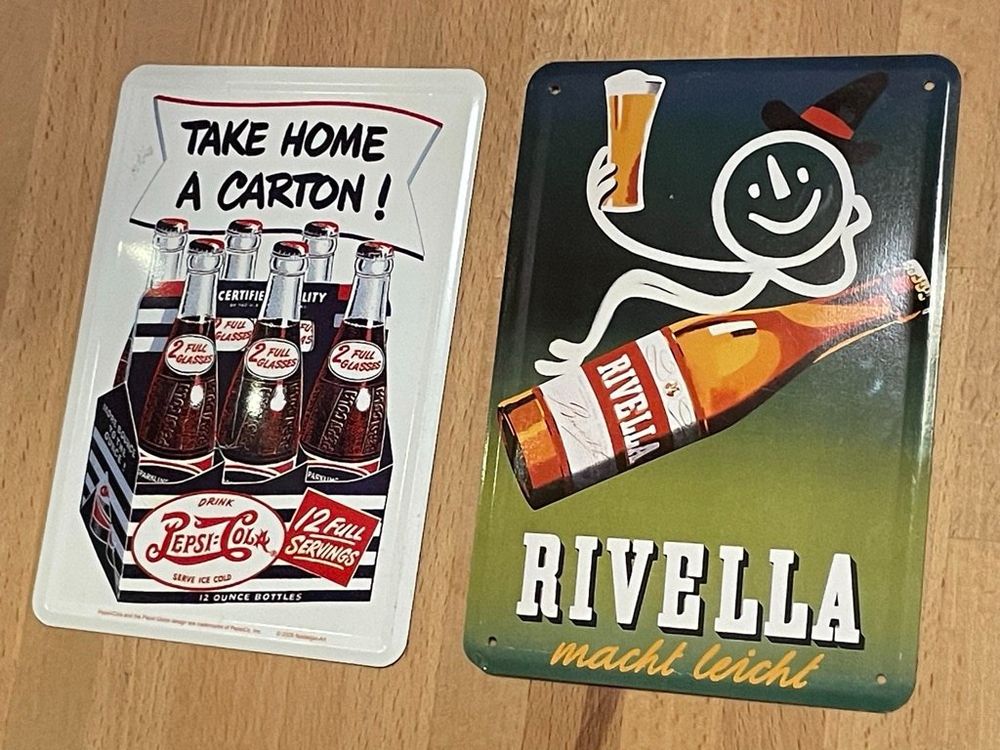 2x Blechschilder Rivella + Coca-Cola | Kaufen auf Ricardo
