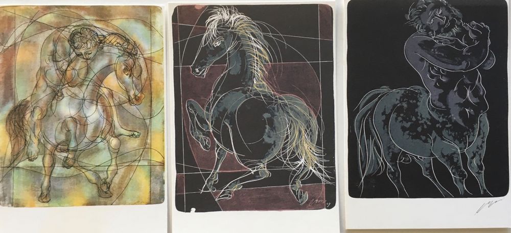 3x Vintage Künstlerkarte, Hans Erni, Pferd, Erotik, 1960 | Kaufen auf Ricardo