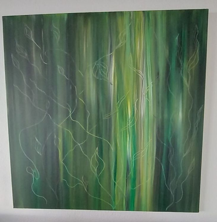 Gemälde Kreativ Grün von mir selbstgemalt 80×80 (Gebraucht) in Riehen für CHF 100 – mit ...