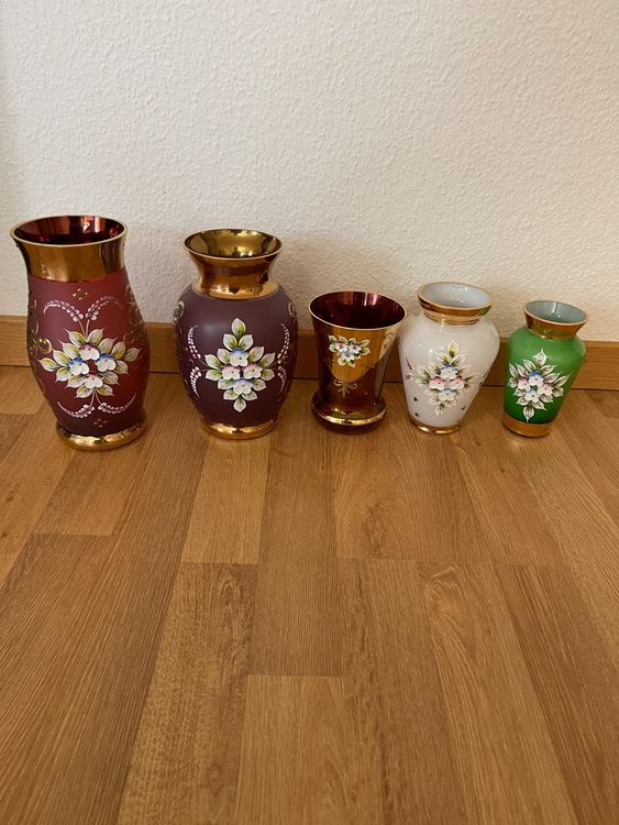 Böhmische Vasensammlung, emailliert und handbemalen (Gebraucht) in ...