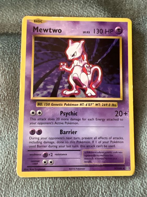 Rare Mewtwo pokemon card 2016 with sleeve | Kaufen auf Ricardo