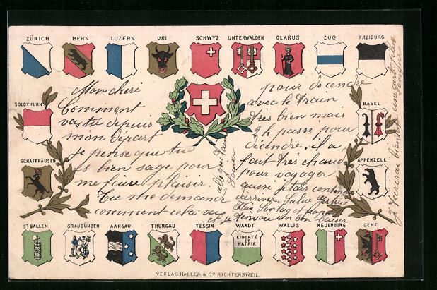AK Schweiz, Ansicht Wappen der Kantone | Kaufen auf Ricardo