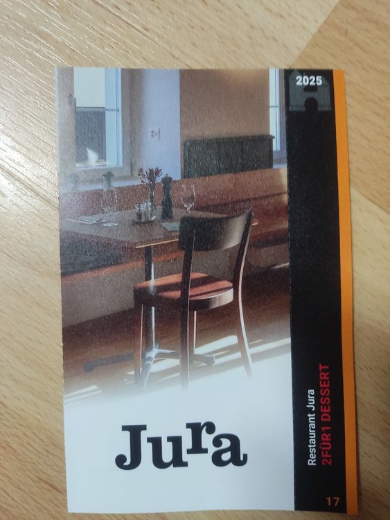 2für1 Dessert Gutschein Restaurant Jura Asp 2025 (Neu (gemäss Beschreibung)) in Mülligen für CHF ...
