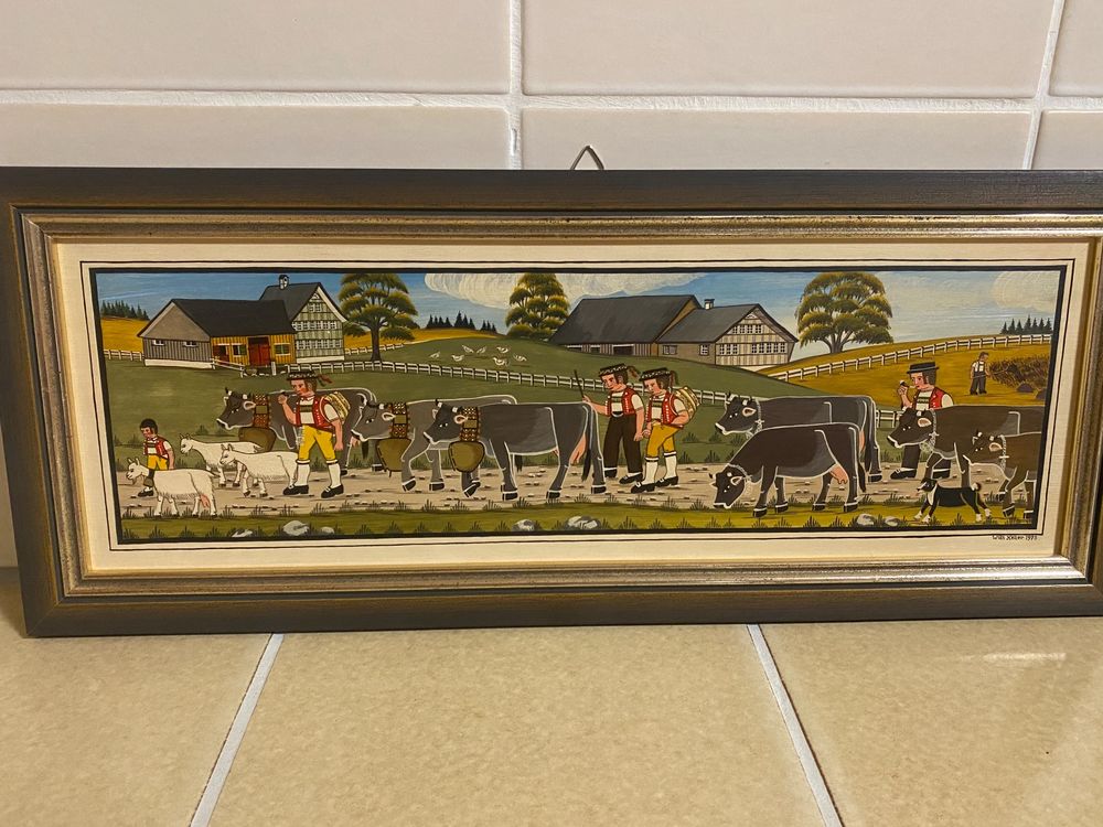 Willi Keller Appenzeller Bauernmalerei Alpaufzug (Gebraucht) in Eichberg für CHF 1450 – mit ...