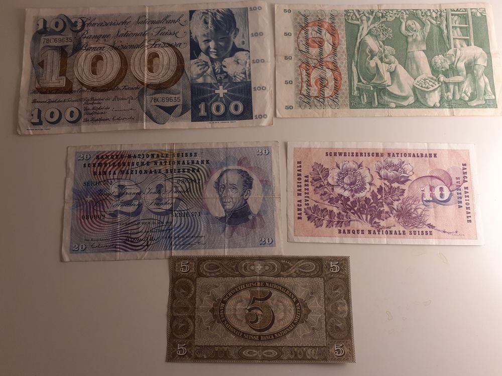 Alte Schweizer Banknoten (Gebraucht) in Cazis für CHF 75 – mit ...