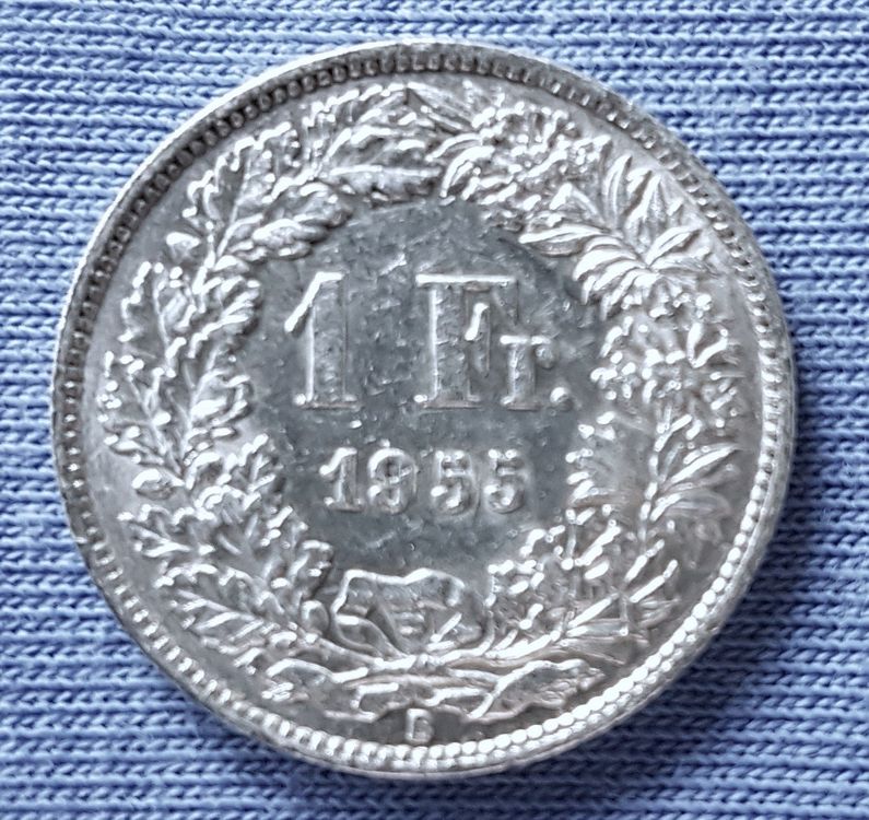Sehr schöner rarer 1 Franken 1955 (Auflage nur 194’000 St.) | Kaufen auf Ricardo