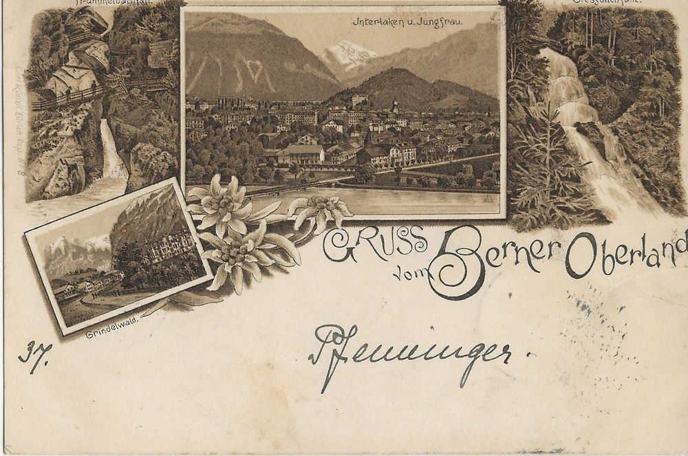 Berner Oberland, Grindelwald, Litho, 1900 (Gebraucht) in Frauenfeld für CHF 9 – mit Lieferung ...
