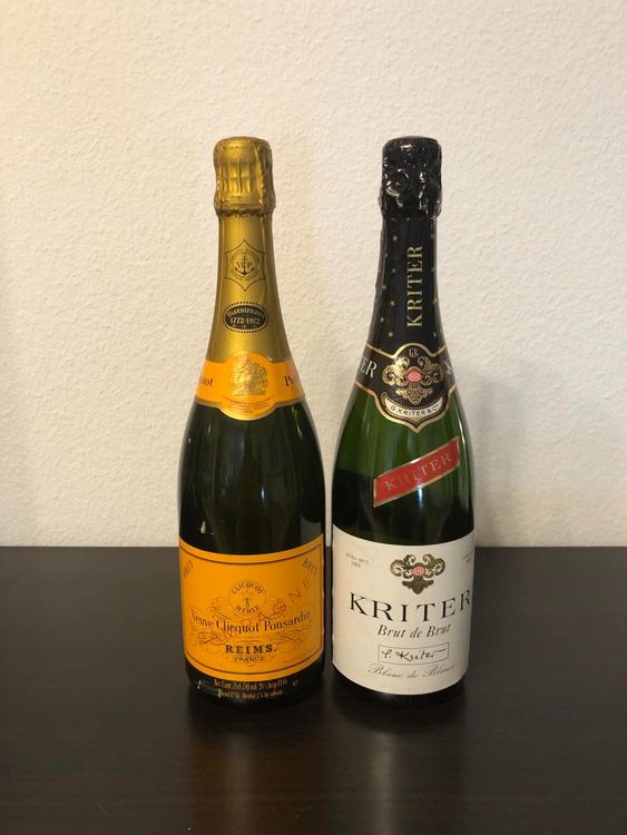 2 FLASCHEN CHAMPAGNE VEUVE CLICQUOT PONSARDIN + KRITER (Neu und ...