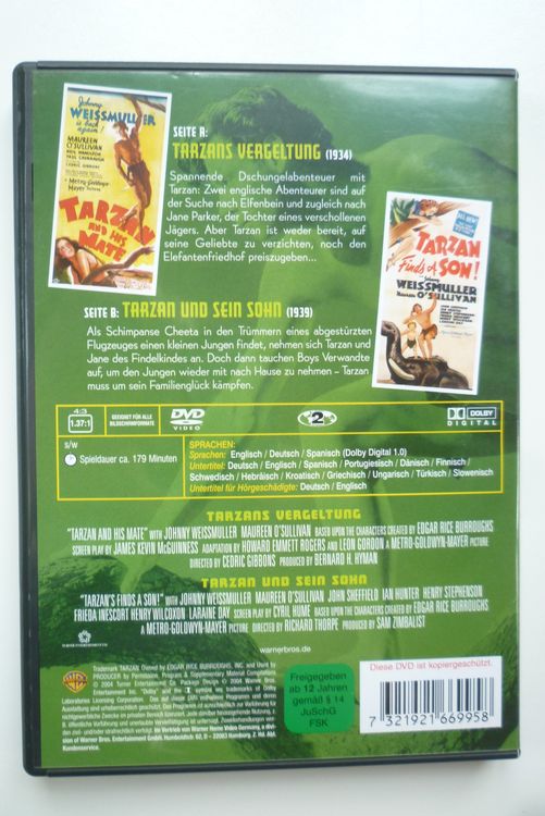 Tarzan Collection 2 Filme Klassiker 1934 Johnny Weissmüller (Gebraucht ...