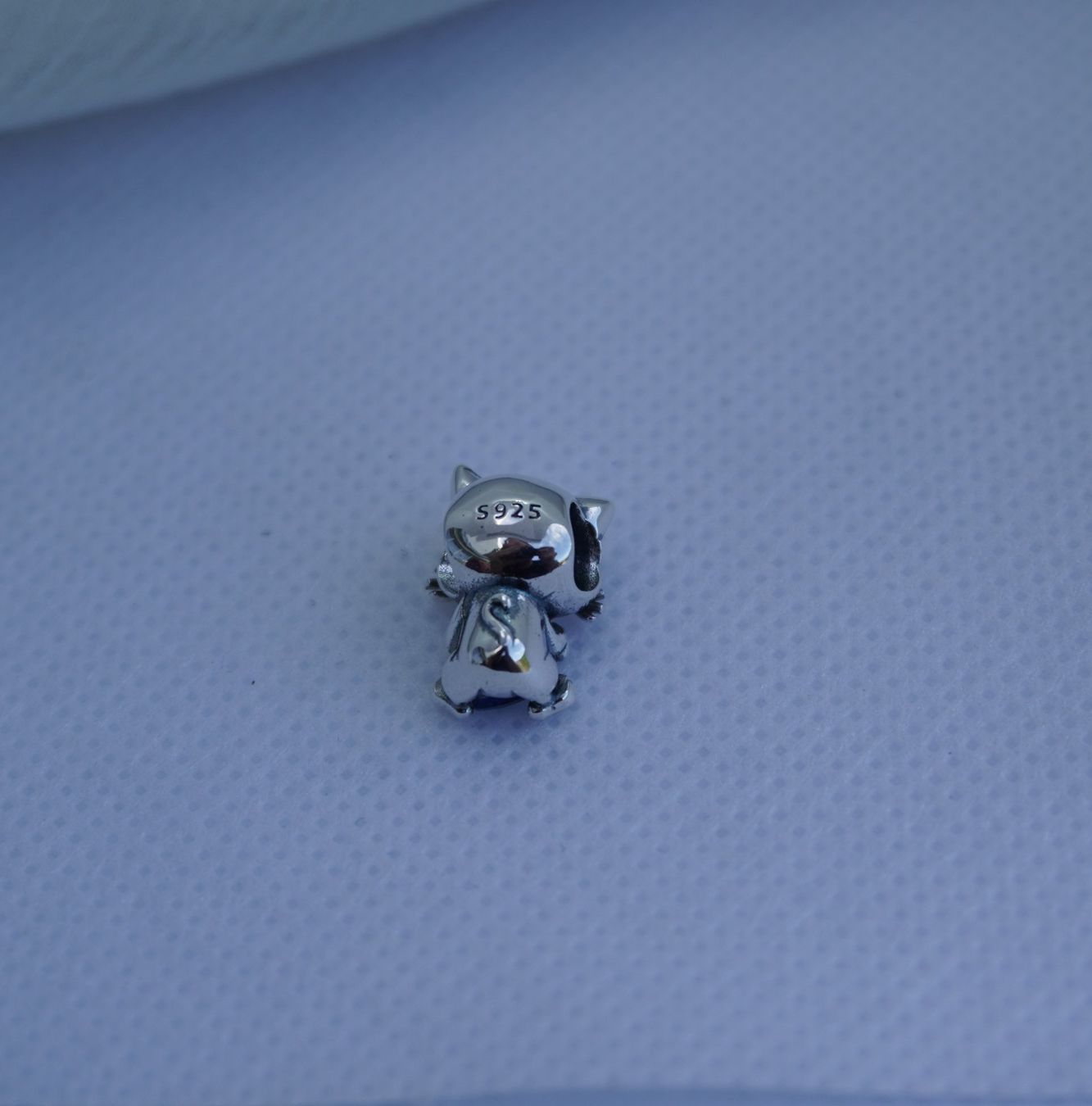 Charm zu Pandora "Katze mit Herz" 925 Silber (Neu (gemäss Beschreibung ...