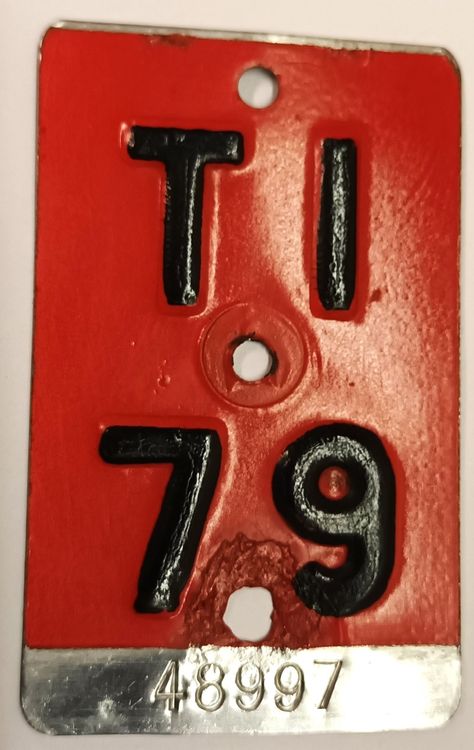 Velonummer 1979 Tessin Ticino TI 79 (Gebraucht) in Bülach für CHF 29 ...