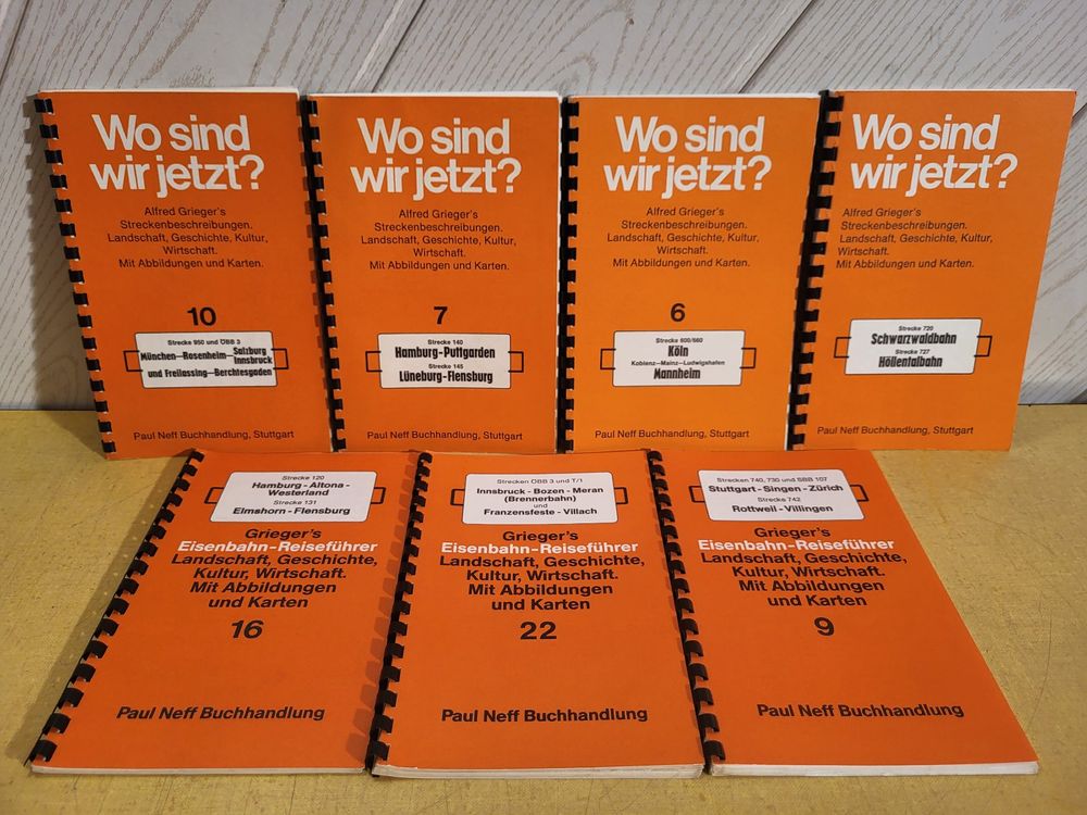 7 Stück - GRIEGER'S - STRECKENBESCHREIBUNGEN / REISEFÜHRER (Gebraucht ...