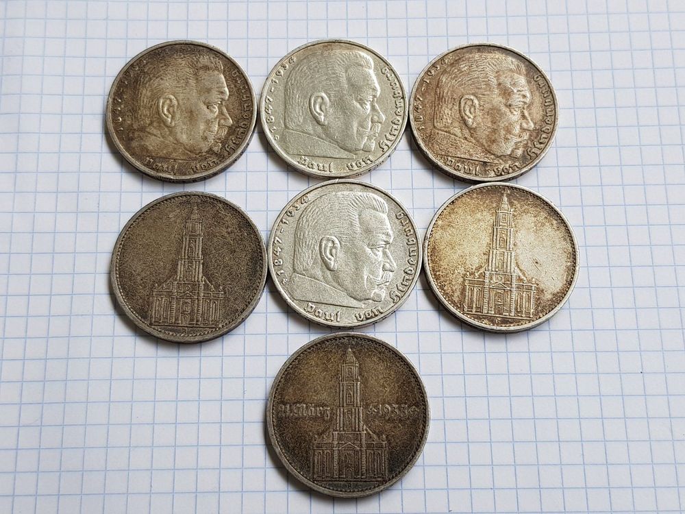 7x 5 deutsch reich mark 1934/1935 (Gebraucht) in la neuveville für CHF 59 – mit Lieferung auf ...