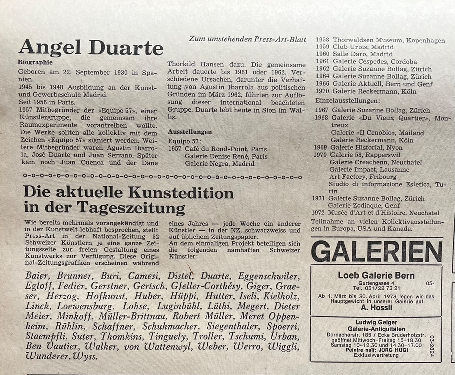 Angel Duarte (1930-2007) Serigraphie, Handsigniert | Kaufen auf Ricardo