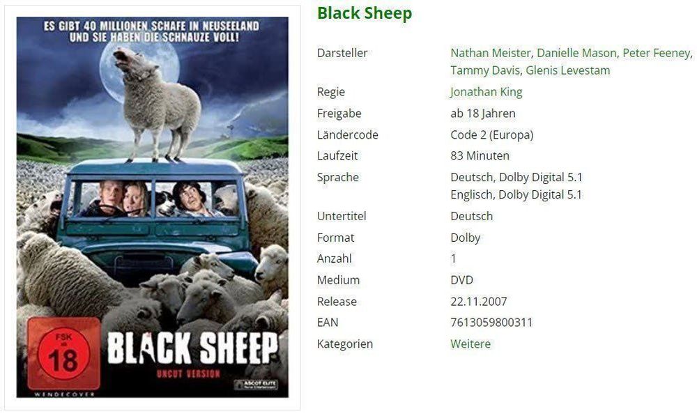 Black Sheep - Uncut - DVD (Gebraucht) in Emmetten für CHF 3 – mit ...