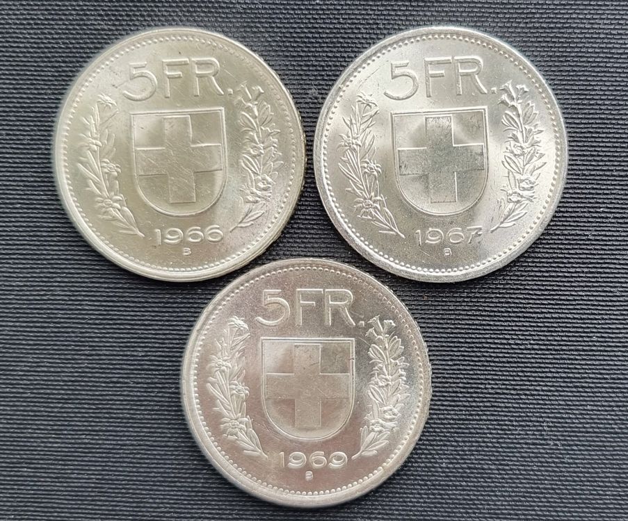 5 Fr Silber 1966, 1967, 1969 (Gebraucht) in Bern für CHF 28 – mit Lieferung auf Ricardo kaufen