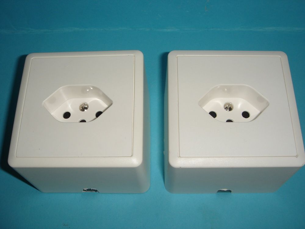 Steckdosen AP Typ 13 Feller Edizo Due 2Stk. gereinigt (Gebraucht) in ...