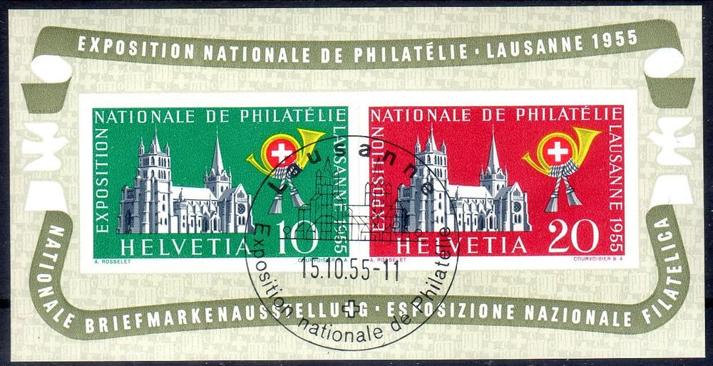 NATIONALE BRIEFMARKENAUSSTELLUNG LAUSANNE 1955 BLOCK - EV32 (Gebraucht) in Losone für CHF 10 ...